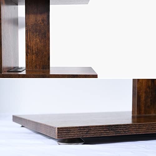 ZGREN End Table with Charging Station, Narrow Side Tables for Small Spaces with USB Ports and Outlets Rolling Bedside Nightstand Sofa Couch Side Slim Shelf Night Stand for Living Room, Bedroom, Brown