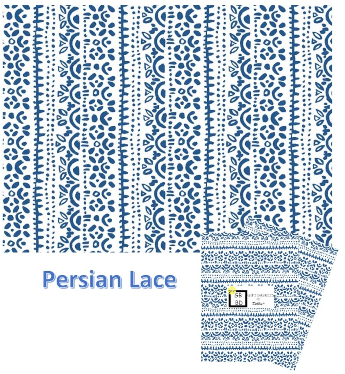 Tissue Paper with Designs - Blue and White Tissue Paper For Gift Wrapping Decoupage Crafts 24 Decorative Sheets 20" X 30" (PERSIAN LACE)