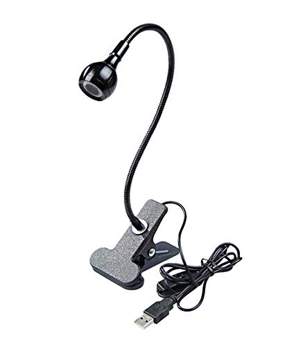 Liyafy Clamp Desk Lamp Clip on Reading Light 3000-6500K Adjustable Color Temperature 4 Illumination Modes(Black)