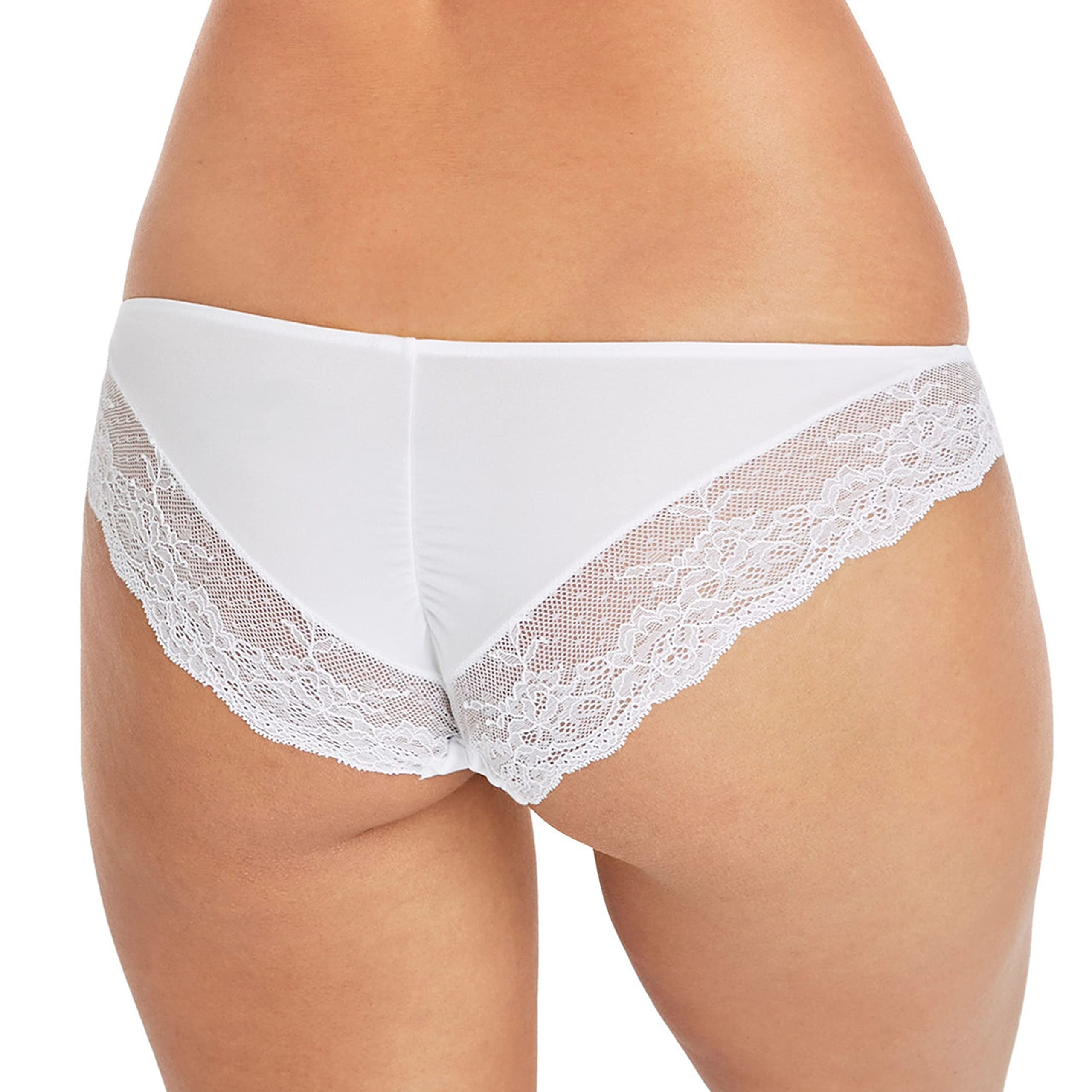 Maidenform Women's Underwear, Lace Tanga, Cheeky Panties, Solid or Assorted, 3-Pack, Black Navy Blossom/Evening Blush/White