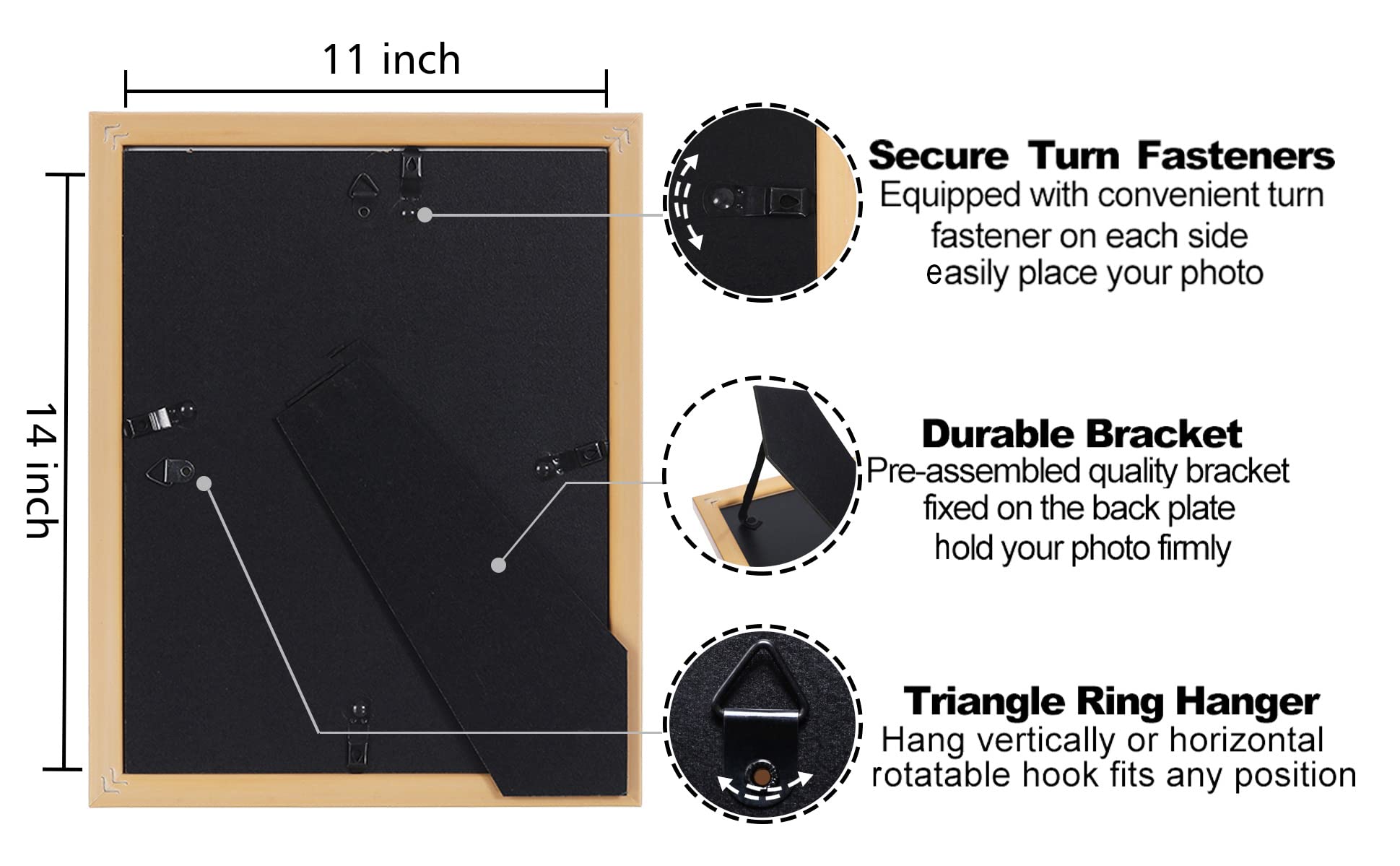 VIOLABBEY 11x14 Picture Frame Navy Blue Set of 2, Modern Style 11 by 14 Photo Frame, High Definition Tempered Real Glass, Wall or Tabletop Display