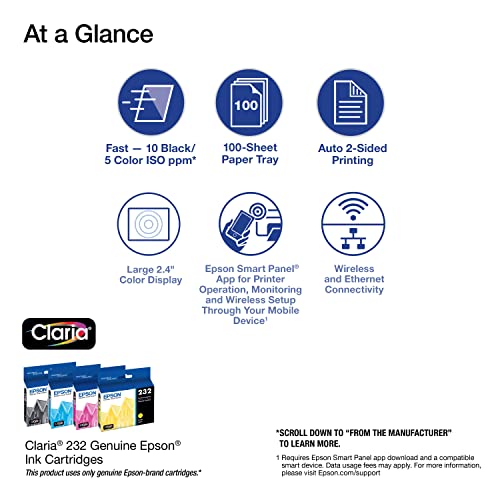 Epson Expression Home XP-4200 Wireless Color All-in-One Printer with Scan, Copy, Automatic 2-Sided Printing, Borderless Photos and 2.4" Color Display