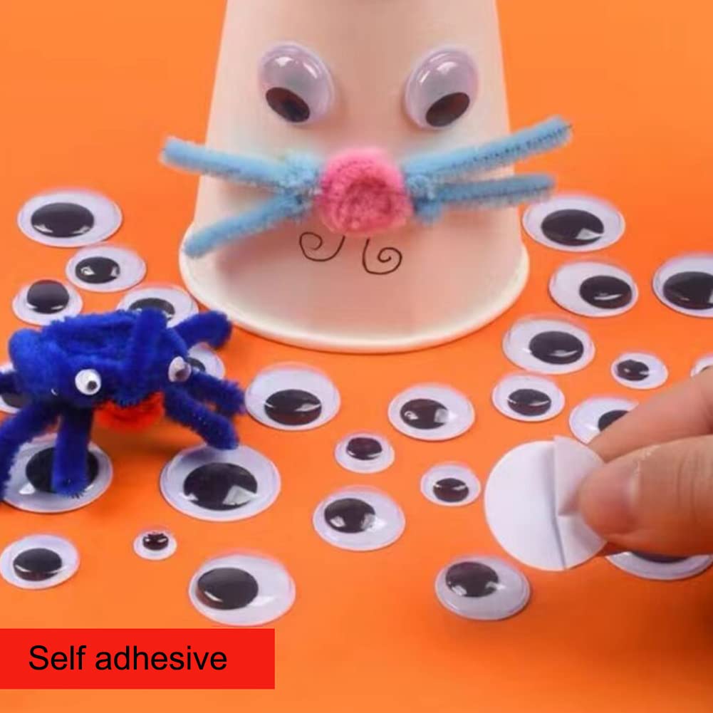 Wiggle Eyes Adhesive Googly Eyes self-Adhesive Round Plastic Twinkle Eyes for Craft Making and Party Decoration (40mm-20 Pcs)