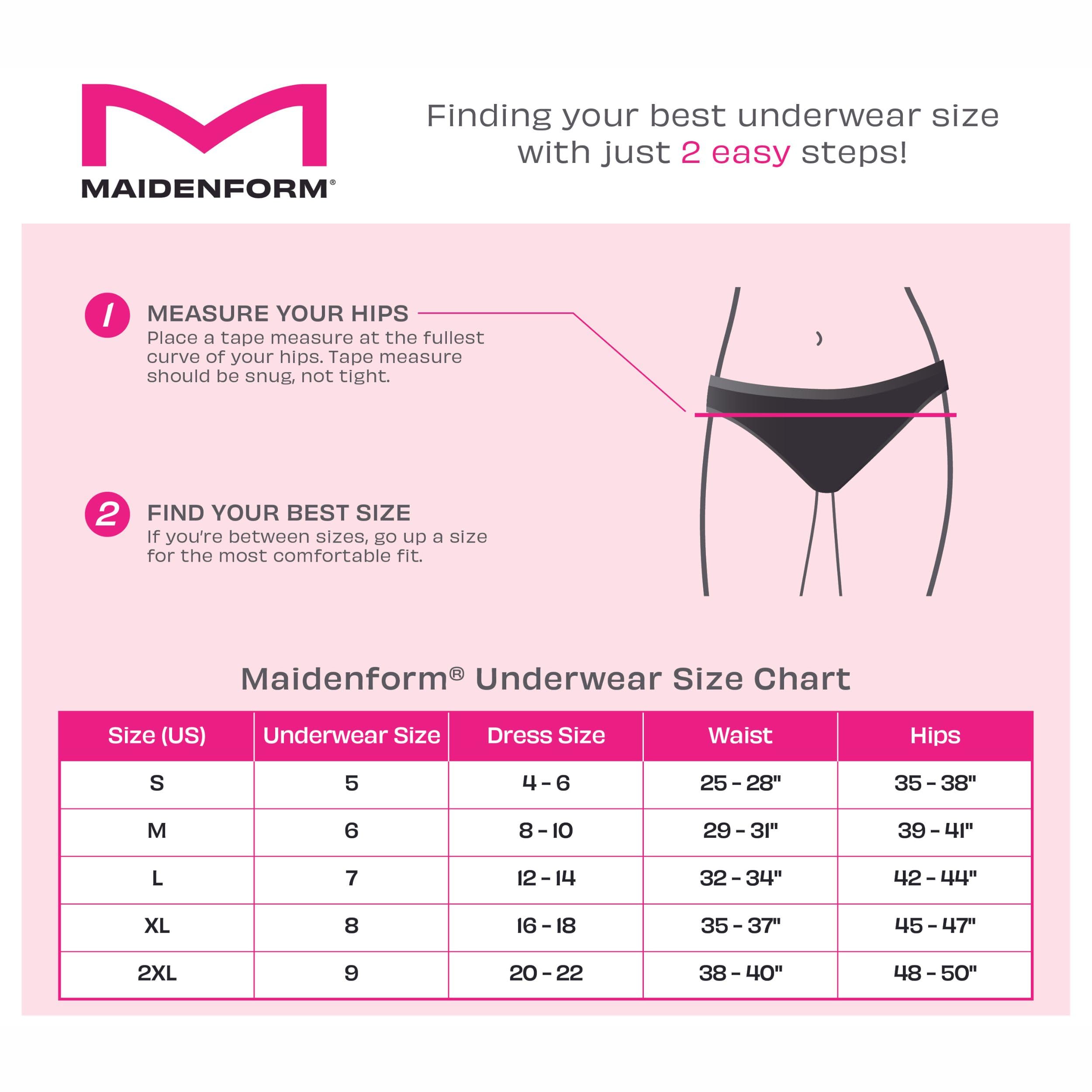 Maidenform Women's Underwear, Lace Tanga, Cheeky Panties, Solid or Assorted, 3-Pack, Black Navy Blossom/Evening Blush/White