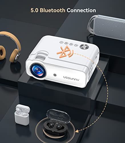 Native 1080P Projector with 5G WiFi and Bluetooth, USSUNNY 9800L HD Movie Projector Outdoor Home Theater Led Video Portable 300'' Display Projector for Phone Wireless Connection