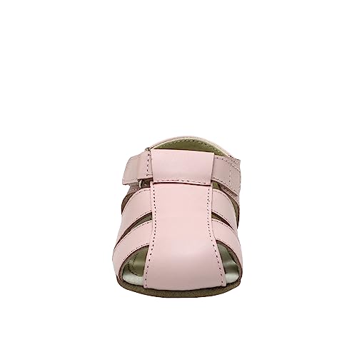 Robeez First Kicks Baby Girls and Unisex Sandals for Infant/Toddlers, Lacey Light Pink Leather, 9-12