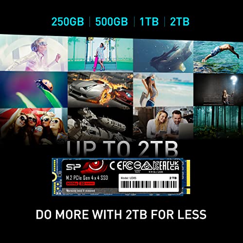 Silicon Power 1TB UD85 NVMe 4.0 Gen4 PCIe M.2 SSD R/W up to 3,600/2,800 MB/s (SP01KGBP44UD8505)