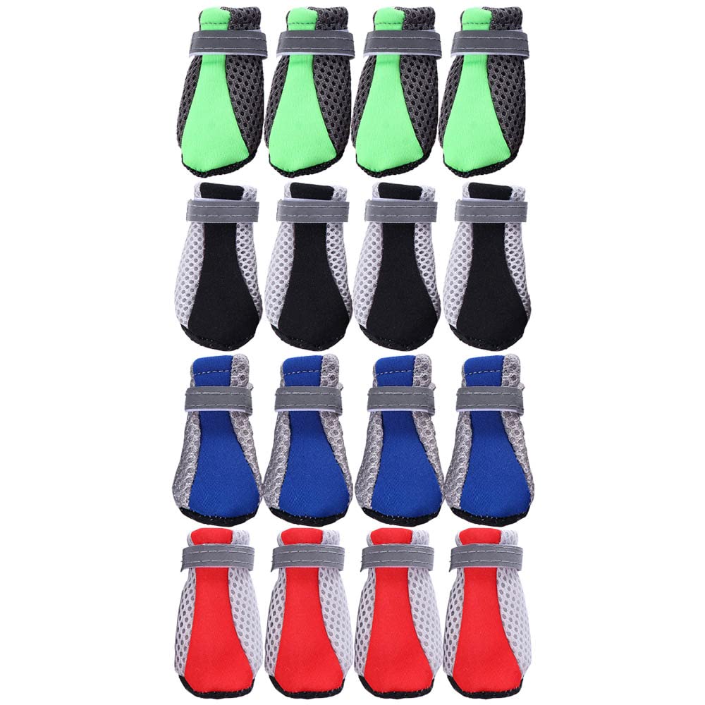 Soft Sole Nonslip Dog Mesh Boots, Reflective Puppy Shoes Dog Paw Protectors, Adjustable Outdoor Pet Boots for Small and Medium Pets(XL,Rose red)