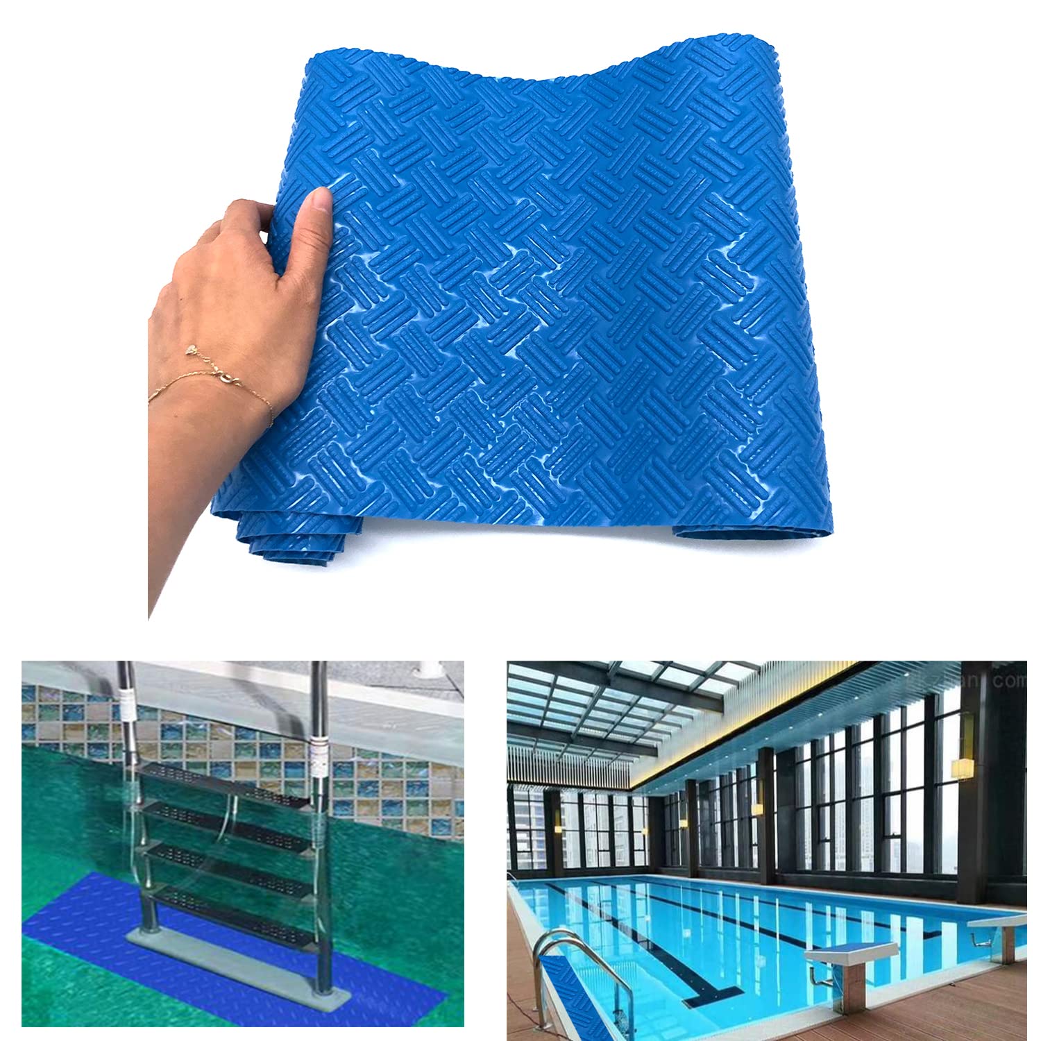 Blue Wave Swimming Pool Ladder Pad - Non-Slip Designed for Above Ground Pool Liner Protection - Step Mat (36 * 9 Inch)
