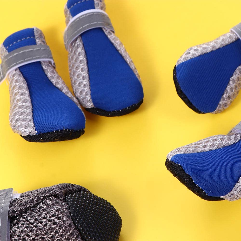 Soft Sole Nonslip Dog Mesh Boots, Reflective Puppy Shoes Dog Paw Protectors, Adjustable Outdoor Pet Boots for Small and Medium Pets(XL,Rose red)