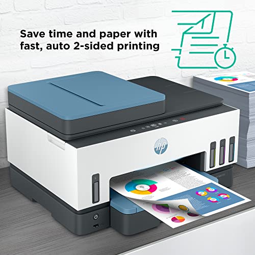 HP Smart -Tank 7602 Wireless All-in-One Cartridge-free Ink Printer, up to 2 years of ink included, mobile print, scan, copy, fax, auto doc feeder, featuring an app-like magic touch panel (28B98A)