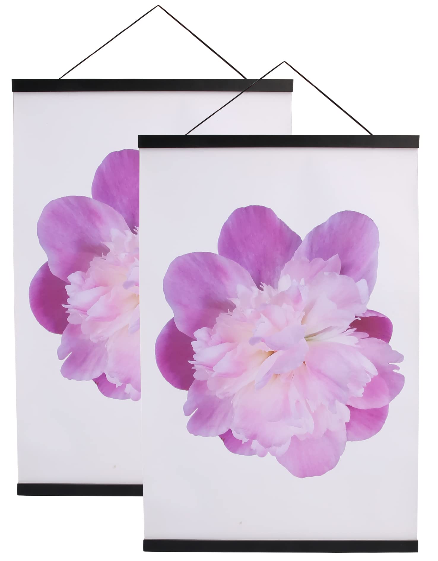 Aynoo Magnetic Poster Hanger Frame, 16x24 16x22 16x20 Poster Frame, 16 Inch Wide Magnetic Hanger Picture Frame,Black,2Pack