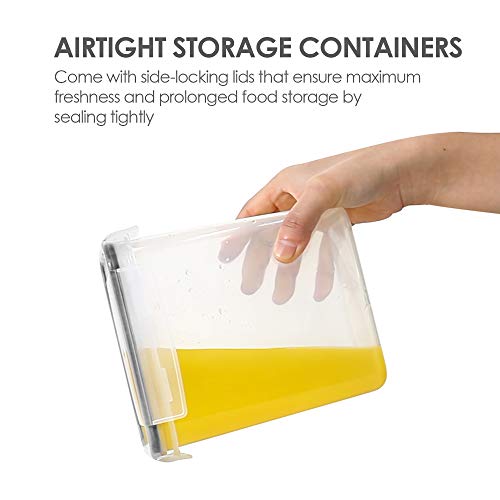 Vtopmart Airtight Food Storage Containers Set with Lids, 15pcs BPA Free Plastic Dry Food Canisters for Kitchen Pantry Organization and Storage, Dishwasher safe,Include 24 Labels, Black