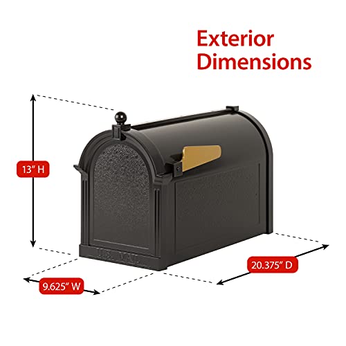 Whitehall 16308 Aluminum Superior Mailbox Package in Black