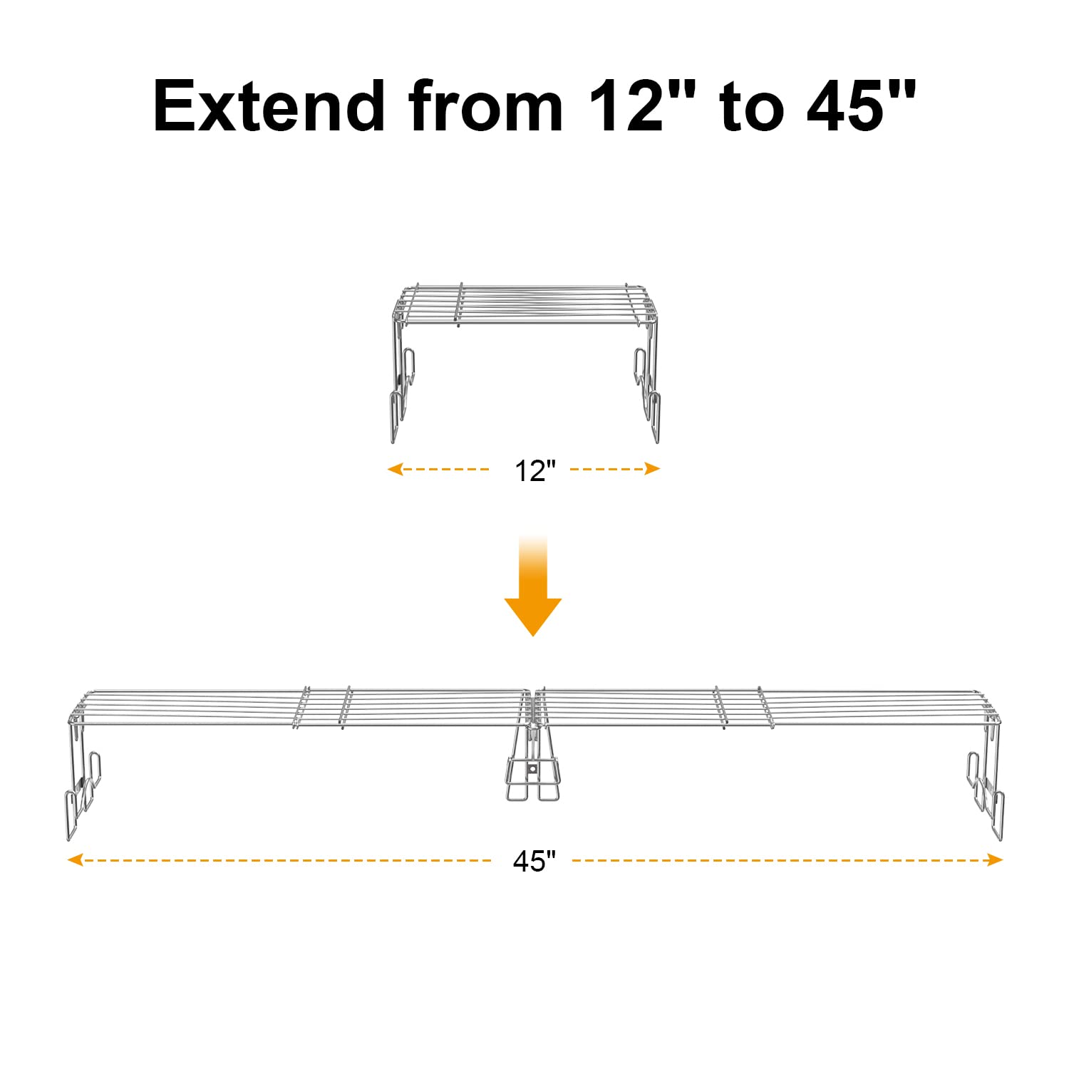 BMMXBI Universal Griddle BBQ Warming Rack for Blackstone Griddle Accessories 17/22/28/36 Inch, Parts for CharBroil 19952085 Blue Rhino Razor Griddle Pit Boss PB336GS, 2"~45" L Grill Rack