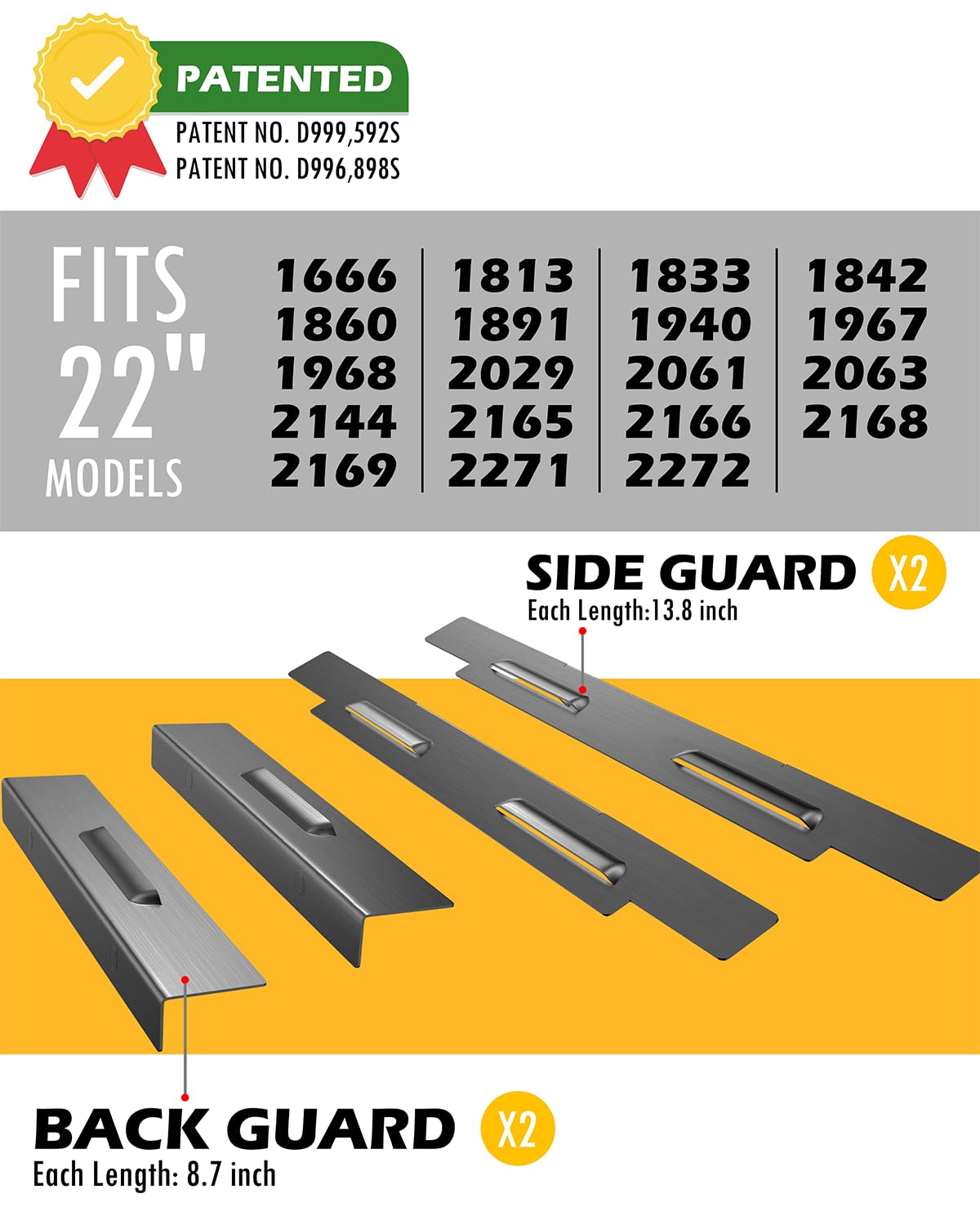 Upgraded Magnetic Wind Guards for Blackstone 22'' Griddle, Blackstone Griddle Accessories, Protect Flame, Hold Heat, Save Gas, Fit with Blackstone Grill Accessories, Black, Stainless Steel