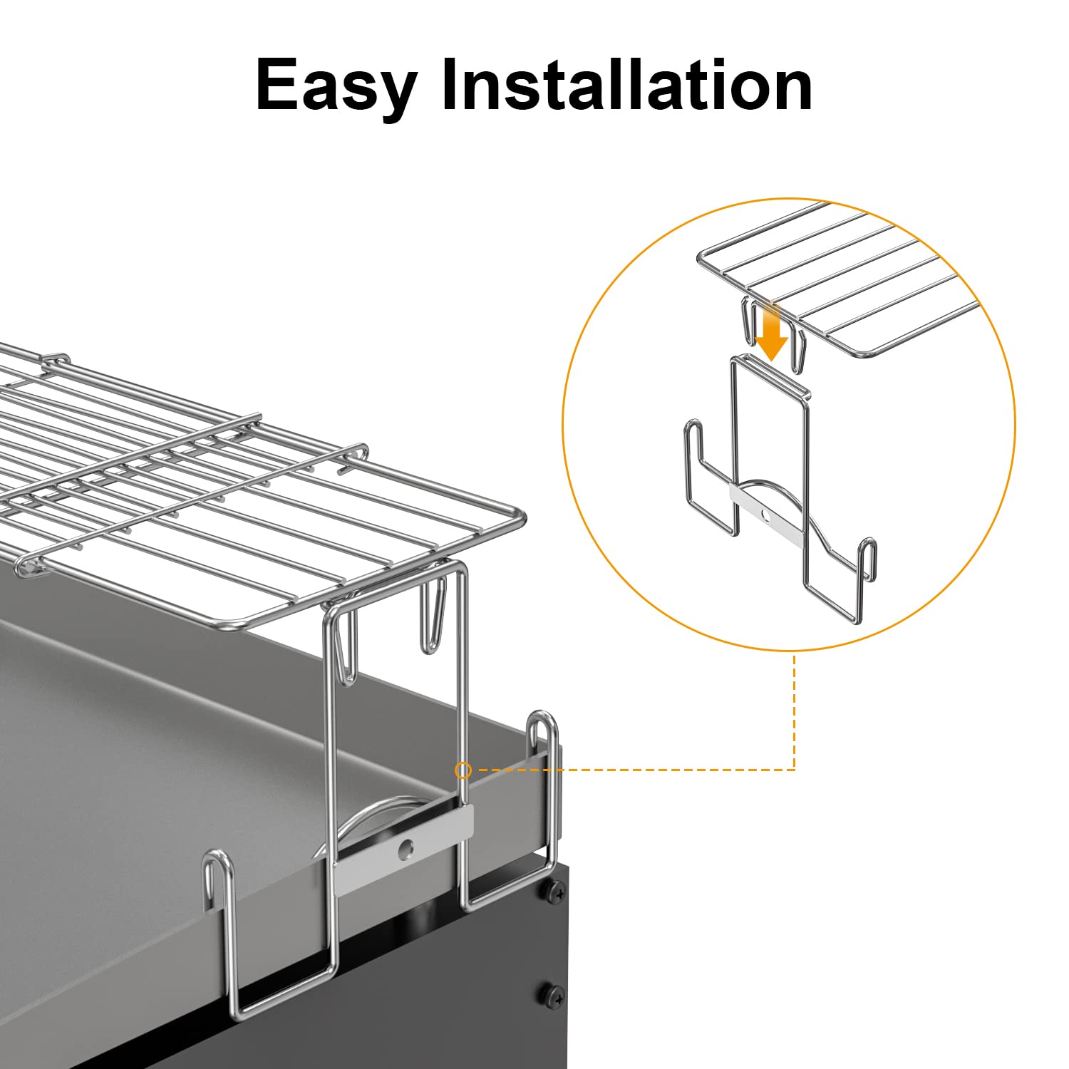 BMMXBI Universal Griddle BBQ Warming Rack for Blackstone Griddle Accessories 17/22/28/36 Inch, Parts for CharBroil 19952085 Blue Rhino Razor Griddle Pit Boss PB336GS, 2"~45" L Grill Rack