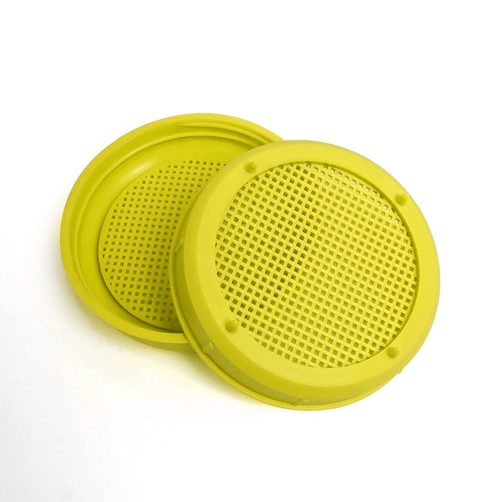 Picowe Plastic Sprouting Lids, Sprouting Jar Strainer Lid, for 86mm Wide Mouth Mason Jars, Canning Jars, Suit for Grow Bean Sprouts, Alfalfa, Salad Sprouts(8 Pack,Yellow)
