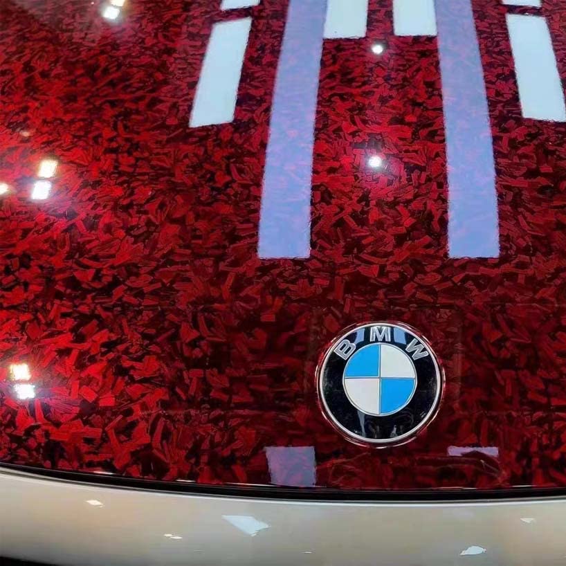ASENDIWAY Red Forged Gloss Carbon Fiber Vinyl Wrap Roll Stretchable Decal Sticker Film Sheet Air Release DIY Decoration Vinyl