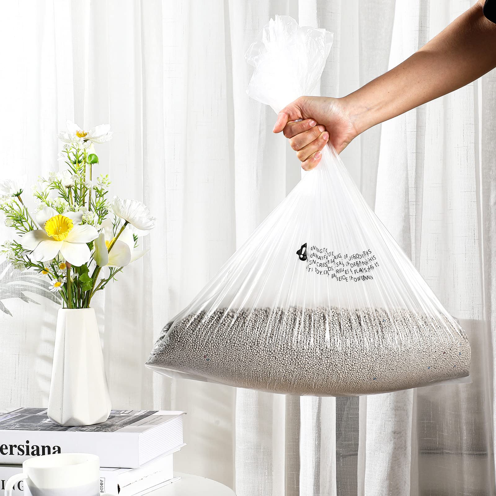 Harloon 200 Count Cat Litter Liner Bags Waste Drawer Liners Replacement 9-11 Gallons Liner Bags Jumbo Litter Box Liner Compatible with Litter-Robot 3/4 for Cat Kitten Pan Waste Bin Disposal