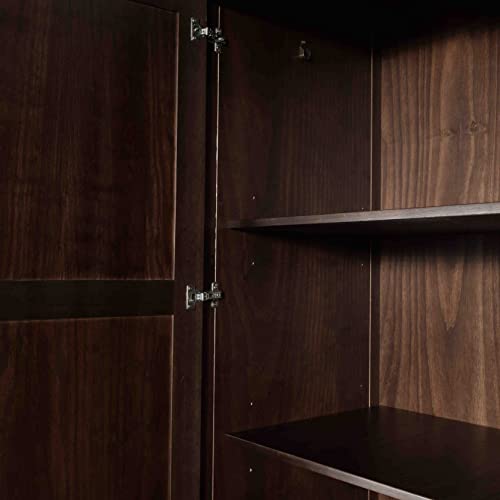 Grain Wood Furniture Shaker 3-Door Wardrobe, Solid Wood with Expresso Finish