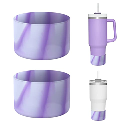 WUQID Protective Mixed Silicone Boot Sleeve 2PC Compatible with Stanley 20 30 40oz & Hydroflask 12oz-40oz Bottles/Tumbler Anti-Slip Bottom Sleeve Cover for All Bottles Bottom Width of 2.83-2.95in