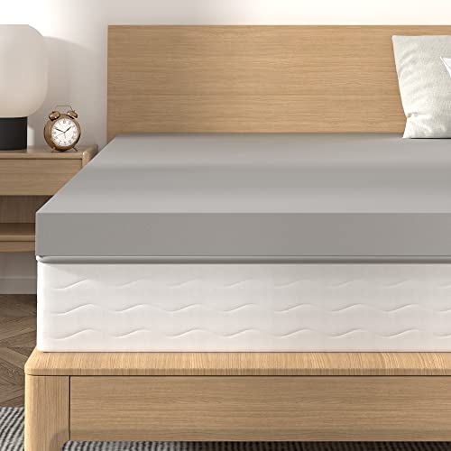BedStory 3 Inch Full Size Memory Foam Mattress Topper, Bamboo Charcoal Memory Foam Bed Topper for Back Pain Relief, Cooling No Odor Mattress Pad Ergonomic Design Skin-Friendly, CertiPUR-US Certified