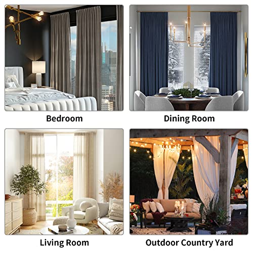 Ohtomber Magnetic Curtain Tiebacks Black 4 Pack, Curtain Tie Backs Holdbacks Holders Hooks Clip Buckles for Curtains Drapes, Curtain Ties for Home Bedroom Office Decorative Curtain