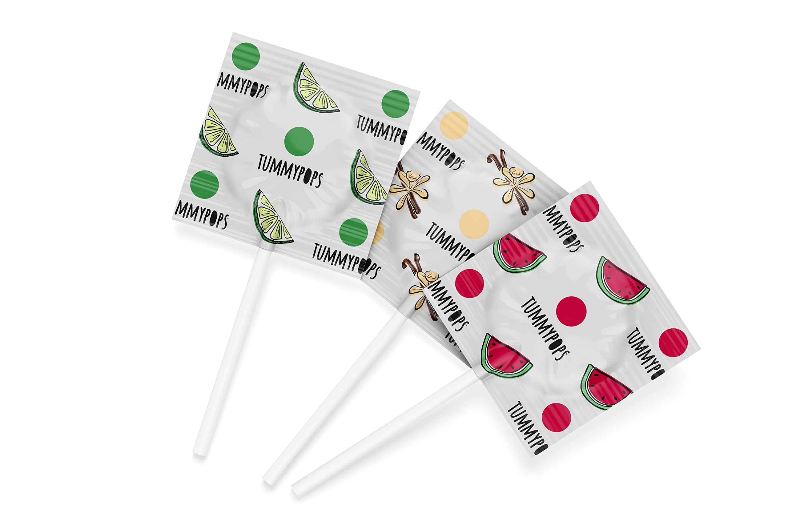 Tummypops Peppermint Variety Pack (Hint 'O Lime, Watermelon, & Vanilla Flavors), 21 Pops