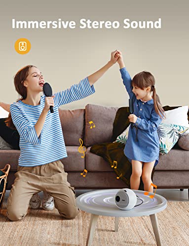 NexiGo Mini Portable Projector, for Cartoon, Kids Gift, 80 ANSI Lumen, Movie Projector, Native 720P Compatible with Full HD 1080P, up to 4K, HDMI, USB Interfaces (Pearl)