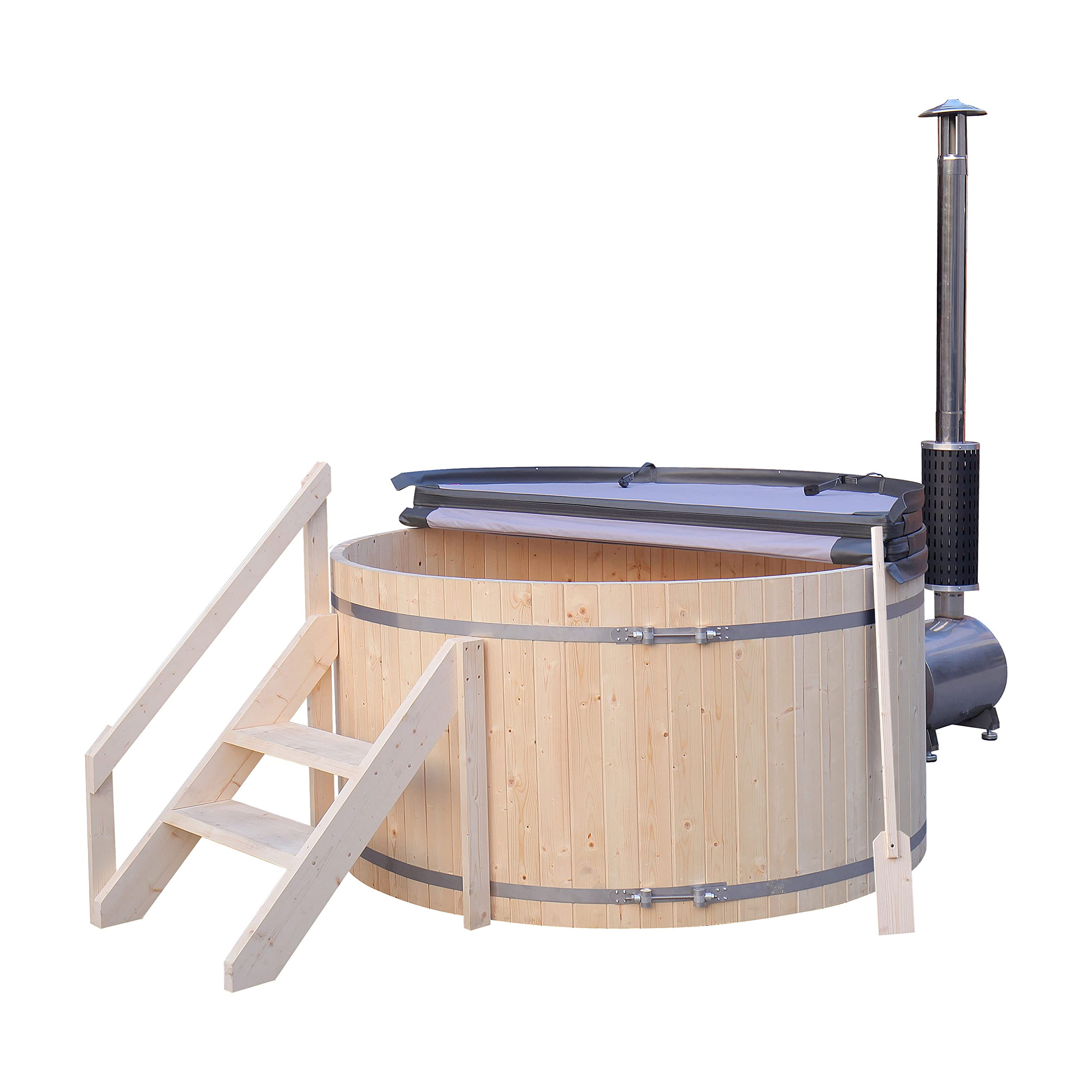 Wood-Fired Hot Tub and Ice Bath | Wood-Burning Hot Tub | Cold-Plunge Tub | 4-5 Person | 422 Water Gallon Capacity | Pine