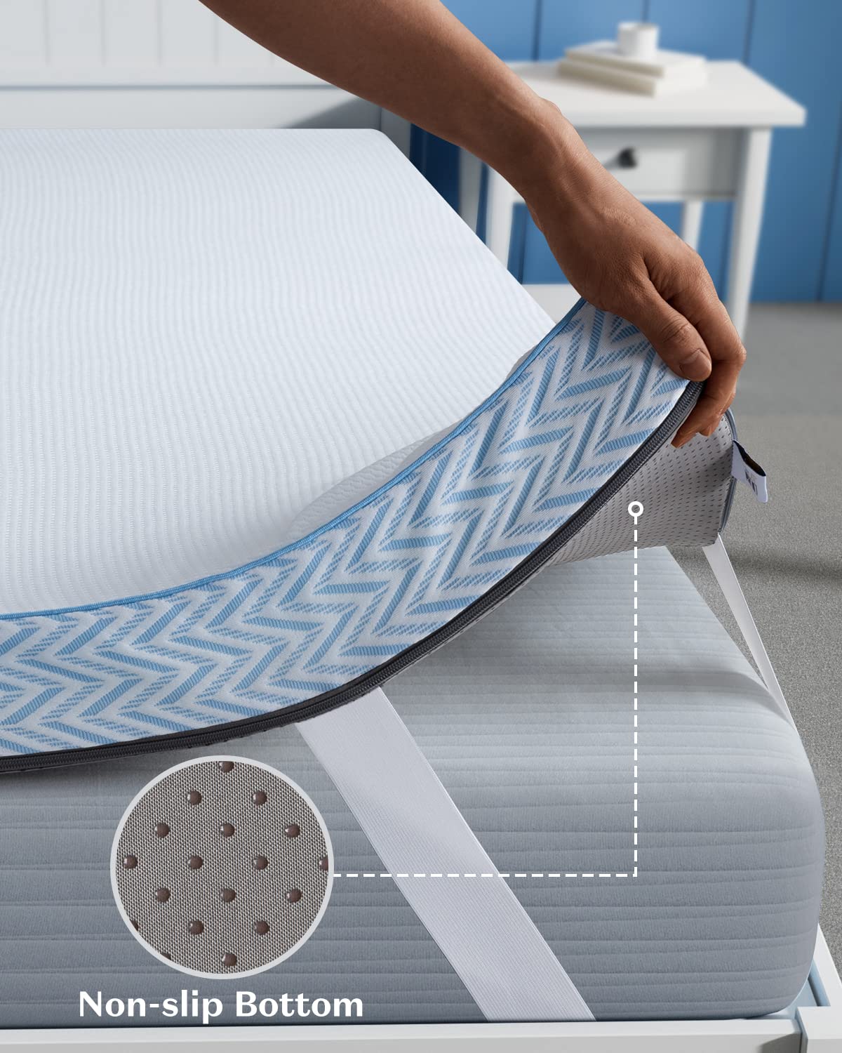 BedStory Firm Mattress Topper Queen XL, 2 Inch Foam Bed Topper High Density