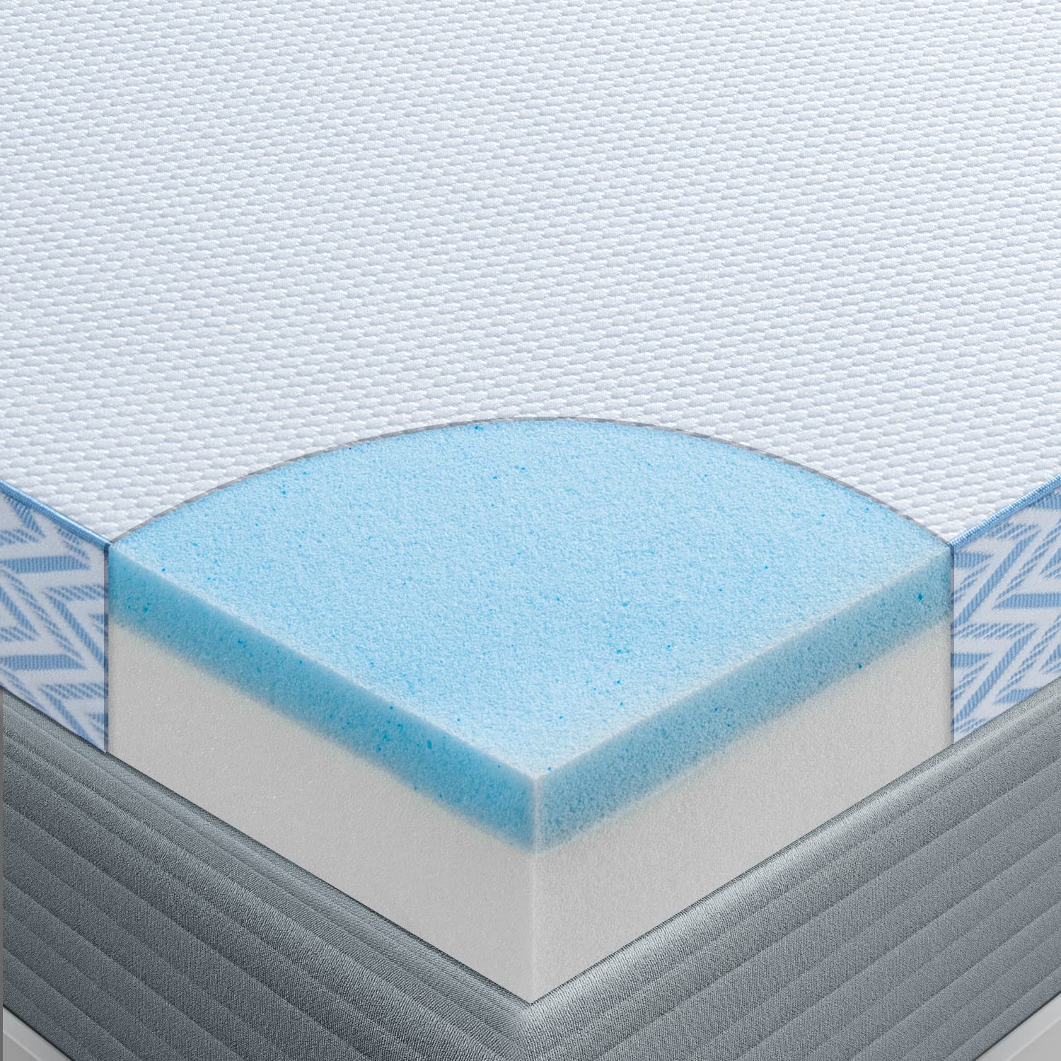 BedStory Firm Mattress Topper Queen XL, 2 Inch Foam Bed Topper High Density