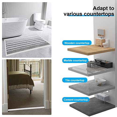Floor Transition Strip, Self Adhesive Laminate Floor Cover Strips, 1.57" Flat Vinyl Flooring Transitions Strip for Tile, Wood, Laminate Joins Gap, Elegant Wood Grain (6.6FT, White)
