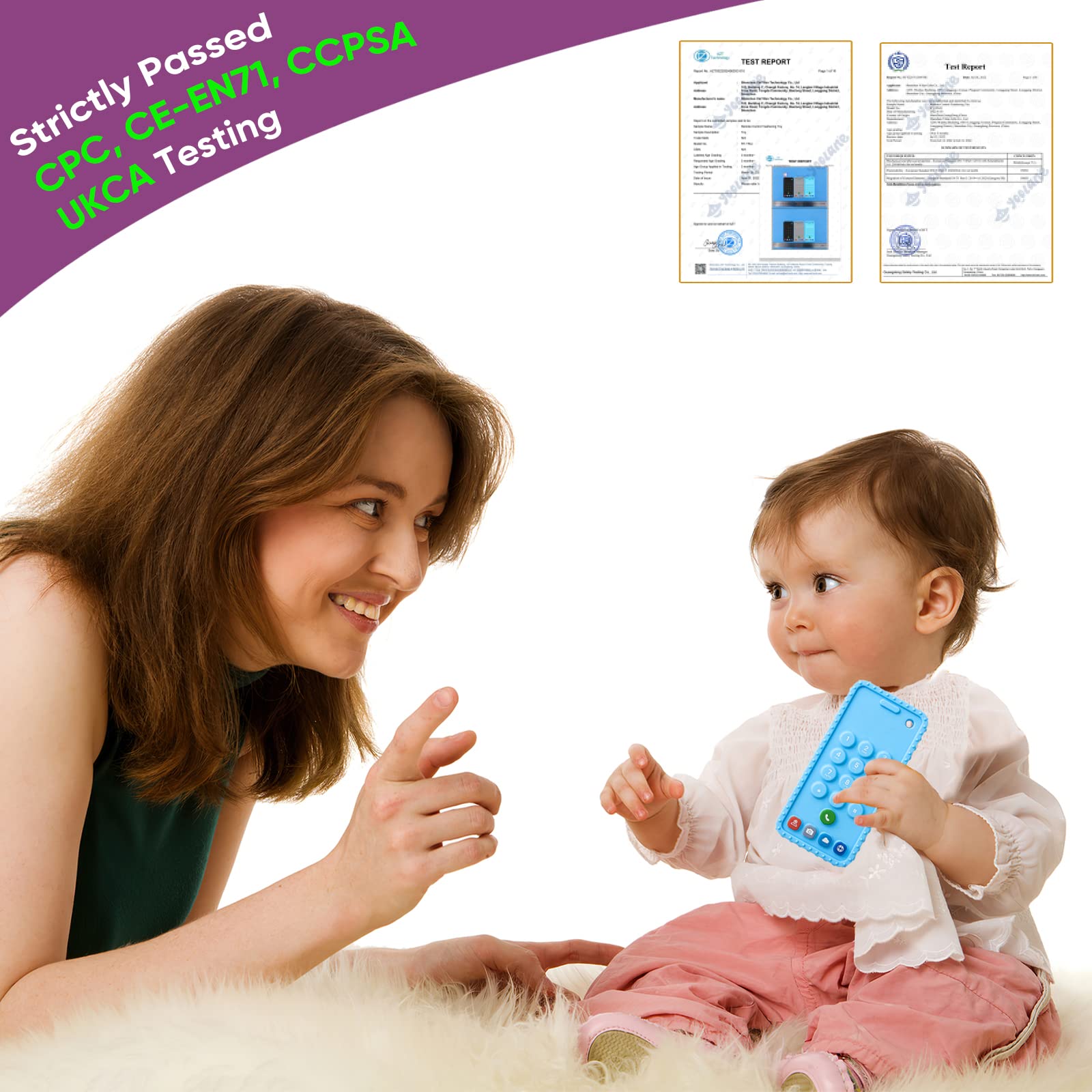 Baby Teething Toys, 2 Pack Teething Toys for Babies 0-6 Months 6-12 Months, Baby Teether Baby Toys 3-6 Months 6 to 12 Months, Cell Phone Baby Teether, Teethers for Babies 0-6 Months 6-12 Months