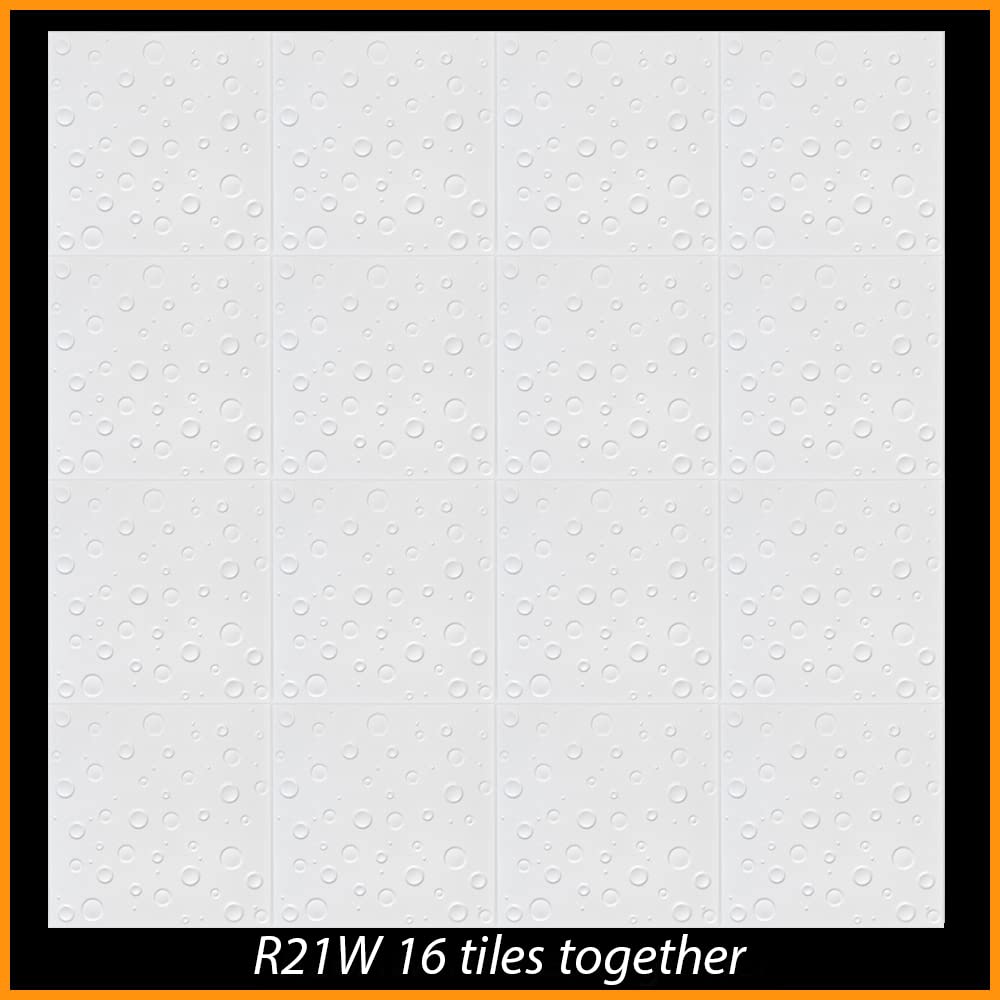 Home Décor Decorative Foam Glue Up Ceiling Tile 20 x 20 - R21W Plain White