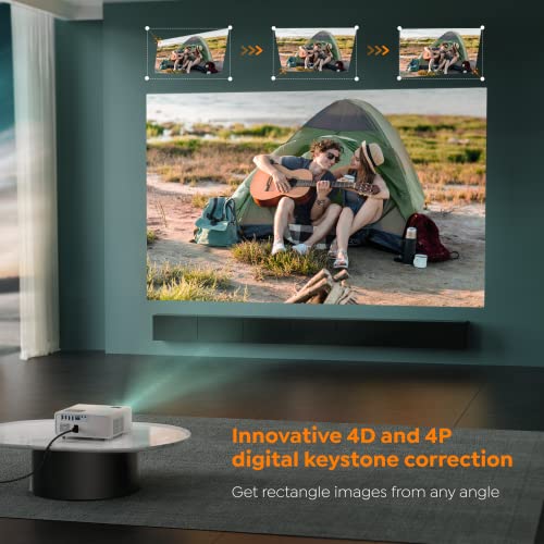 YABER Pro Y9 5G WiFi Bluetooth Projector, 15000LM 460 ANSI Native 1080P Projector 4K Support, Outdoor Movie Projector with Screen, Max 500" 4P/4D Keystone 50% Zoom Full Sealed Optical 4K Projector