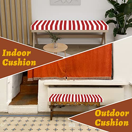 Focuprodu Bench Cushion 45 Inch, Patio Furniture Cushions, Non-silp Durable Window Seat Cushions, Personalized Custom Furniture Bench Cushions. (45x18x2.5, Red Stripes)