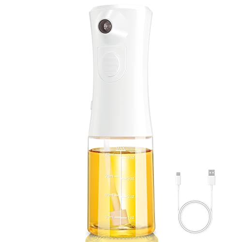 Secmote Electric Oil Sprayer for Cooking, Olive Oil Spray Bottle, Glass Oil Sprayer Mister, Real Fine Mist Oil Spritzer Dispenser, Kitchen Gadgets for Salad, Baking, Air Fryer, Roasting, Frying
