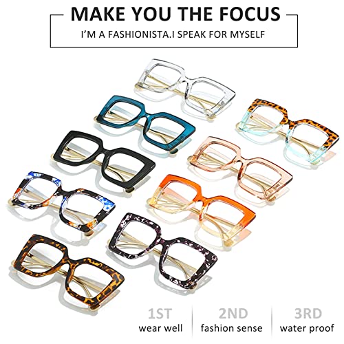 Outray Stylish Blue Light Glasses Non Prescription Frames for Women Cat Eye Fake Glasses Computer Glasses Anti Glare & UV