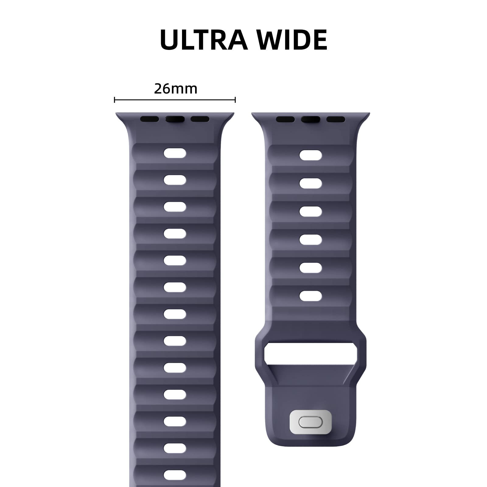 Sport Bands Compatible with Apple Watch Ultra 2 Band 49mm 46mm 45mm 44mm 42mm for Men, Soft Silicone Wristbands Waterproof Replacement Strap for iWatch Series 10 9 8 7 6 5 4 3 SE, 2 Pack