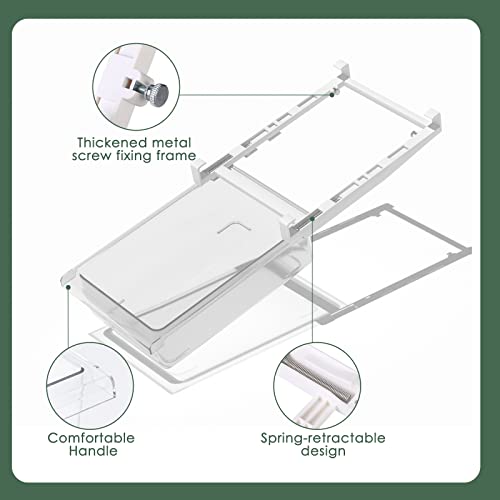 Yilingchild Fridge Drawer Organizer, Clear Refrigerator Organizer Bins with Handle, Pull-out Kitchen Fridge Storage Box for Egg Fruit Vegetable, Fit for Fridge Shelf Under 0.6" (1 Pack,No Dividers)
