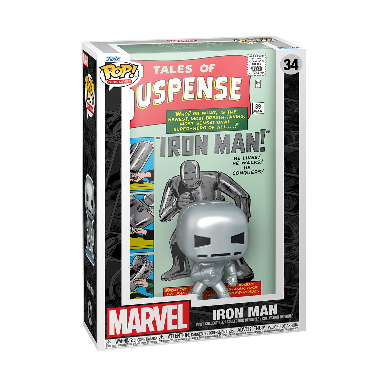Funko POP! Comic Cover: Marvel - Tales of Suspense #39, Iron Man - Marvel Comics - Collectable Vinyl Figure - Gift Idea - Official Merchandise - for Kids & Adults - Comic Books Fans