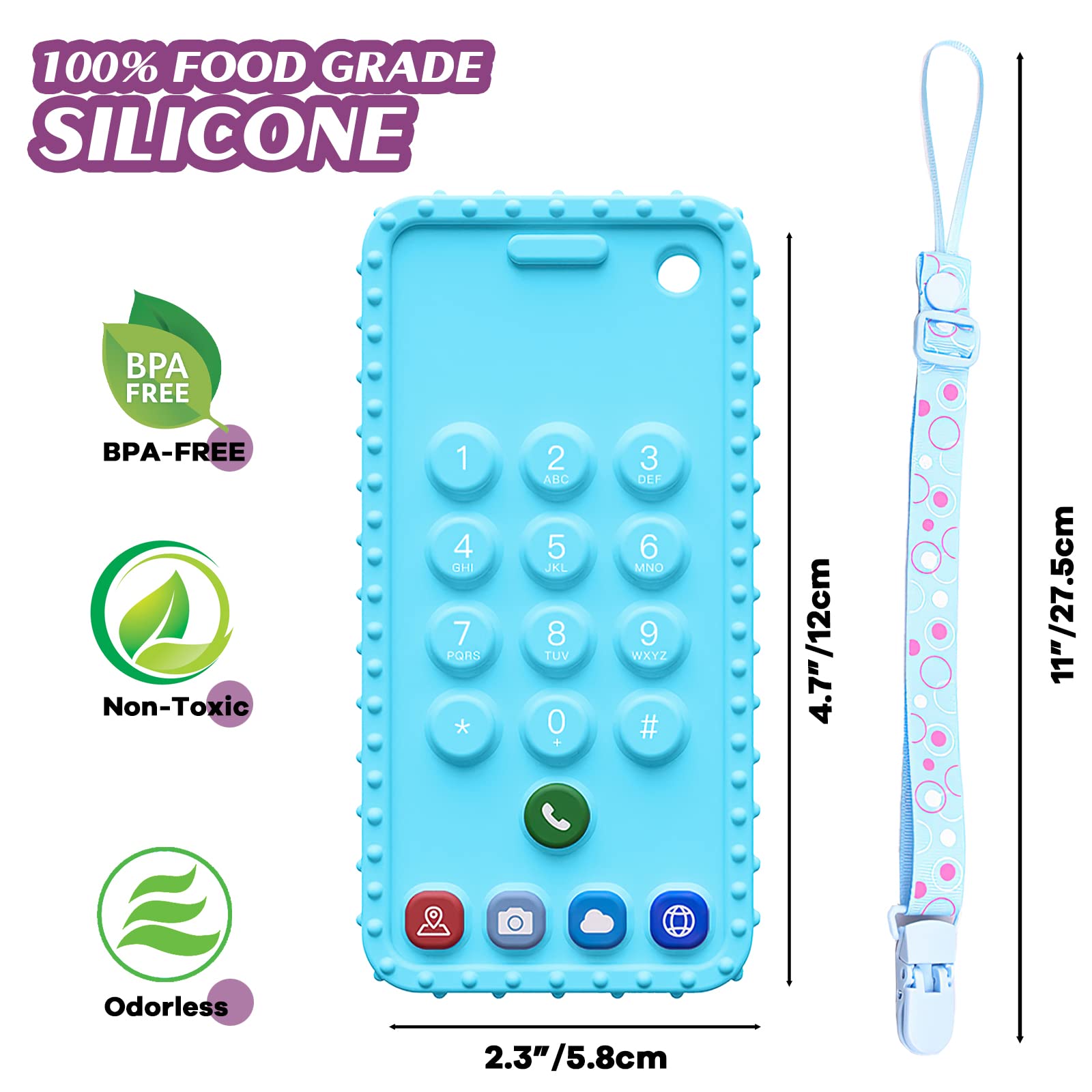 Baby Teething Toys, 2 Pack Teething Toys for Babies 0-6 Months 6-12 Months, Baby Teether Baby Toys 3-6 Months 6 to 12 Months, Cell Phone Baby Teether, Teethers for Babies 0-6 Months 6-12 Months