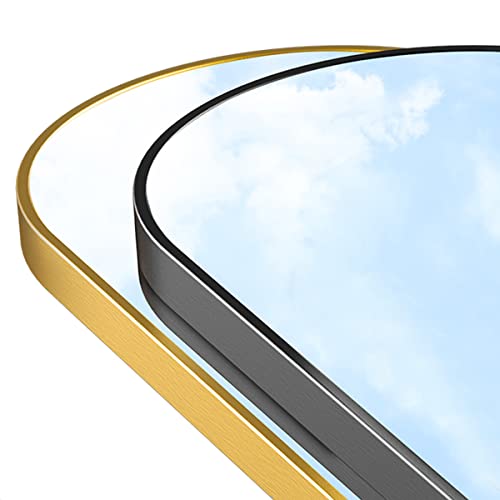 AyeWish Full Length Mirror, Floor Mirror with Stand, Arched Mirror, Standing Mirror, Tall Mirror, Wall Mounted, FreeStanding, Large Mirror, 64"×21", Aluminum Frame -Black