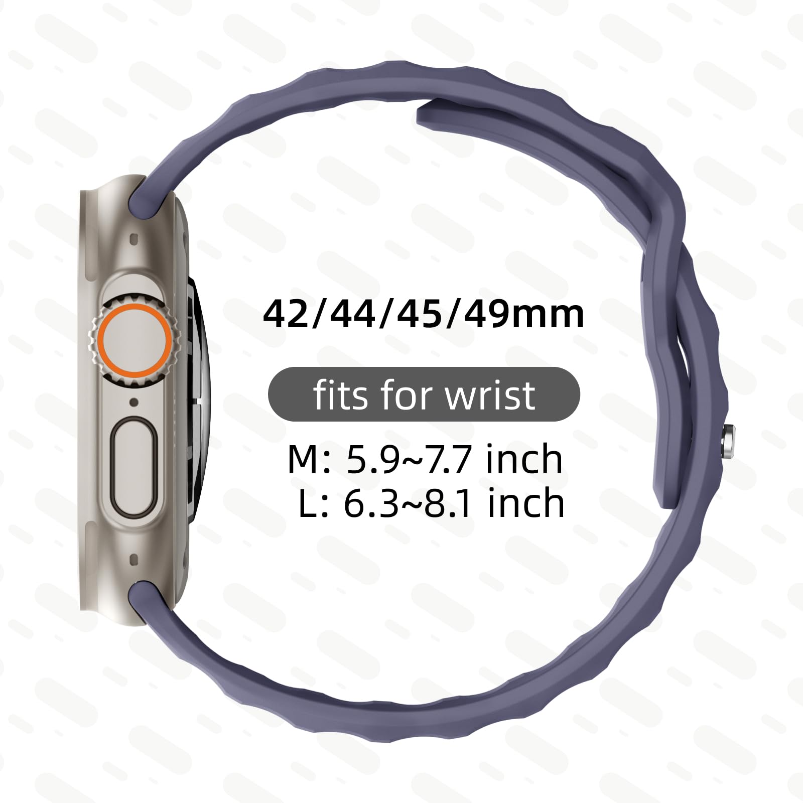 Sport Bands Compatible with Apple Watch Ultra 2 Band 49mm 46mm 45mm 44mm 42mm for Men, Soft Silicone Wristbands Waterproof Replacement Strap for iWatch Series 10 9 8 7 6 5 4 3 SE, 2 Pack