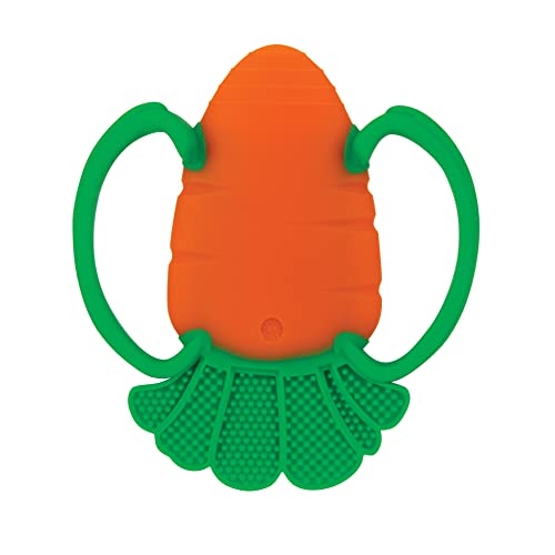 Nuby Veggie Teether for Teething Relief - Soft Baby Teething Toy - 3+ Months - Carrot