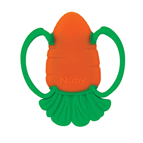 Nuby Veggie Teether for Teething Relief - Soft Baby Teething Toy - 3+ Months - Carrot