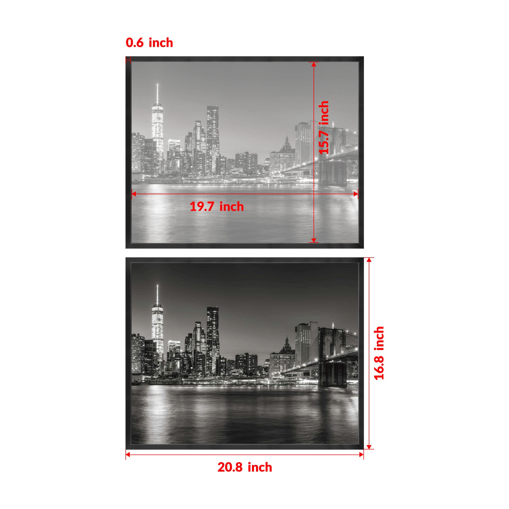 Annecy 16x20 Picture Frame Black(2 Pack), 16 x 20 Picture Frame for Wall Decoration, Classic Black Minimalist Style Suitable for Decorating Houses, Offices, Hotels
