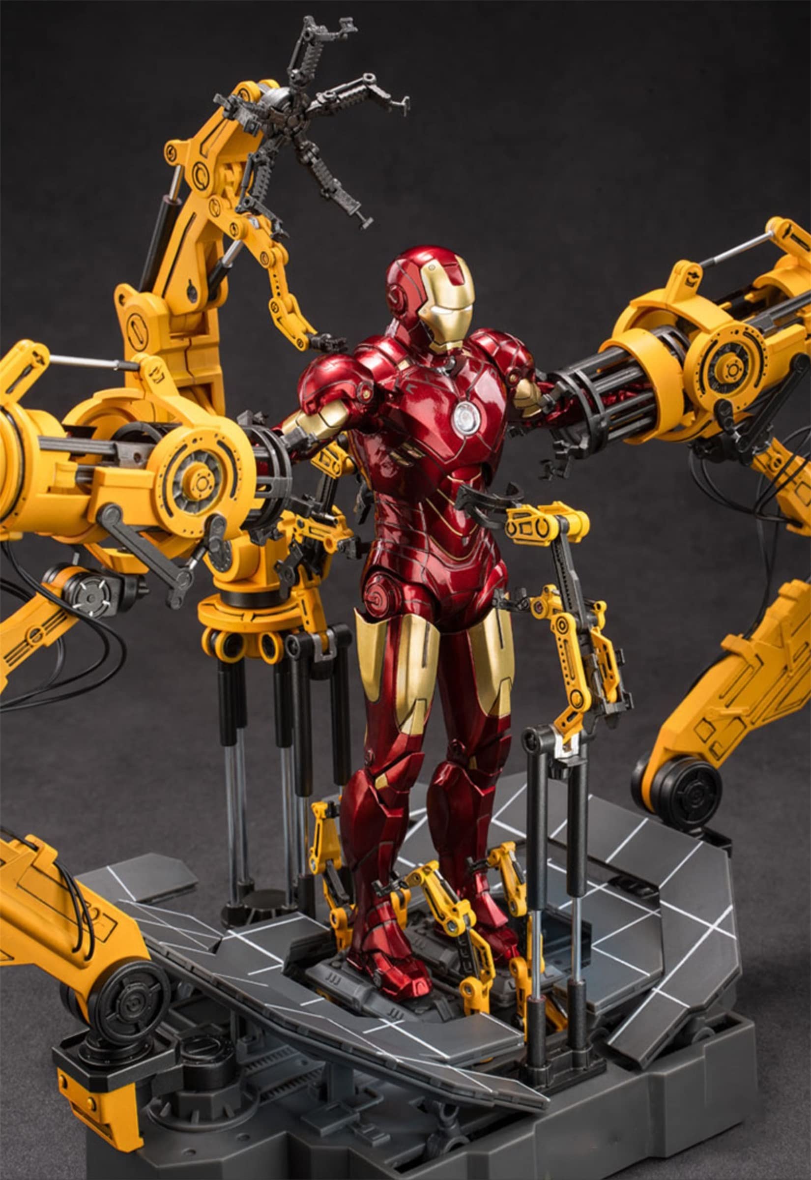 BANOBI Ironman MK4 Suit-up Gantry,7 Inch Action Figure,Collectible Ironman Scence,Light with Platform